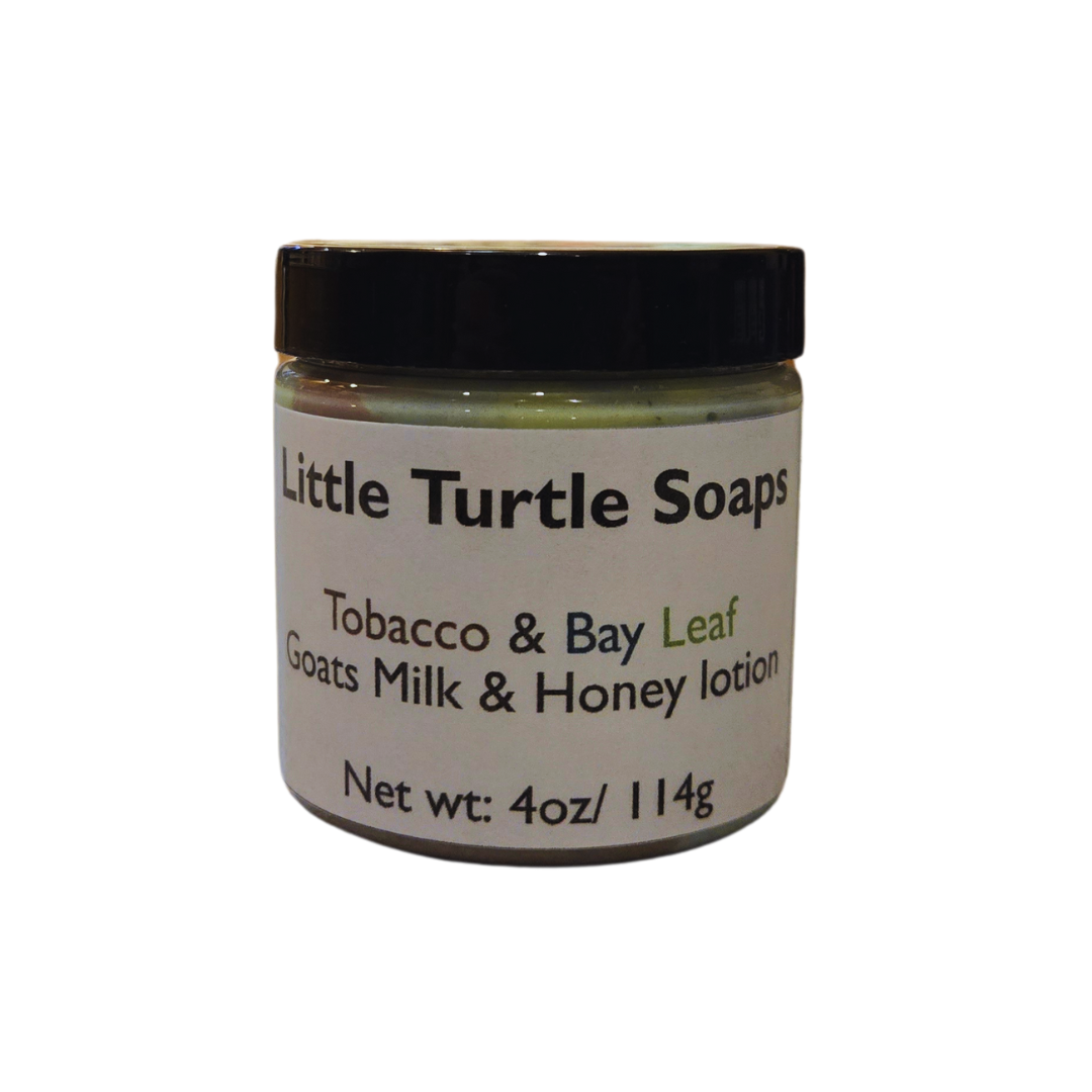 Tobacco & Bay Leaf Goats Milk & Honey Lotion – Little Turtle Soaps